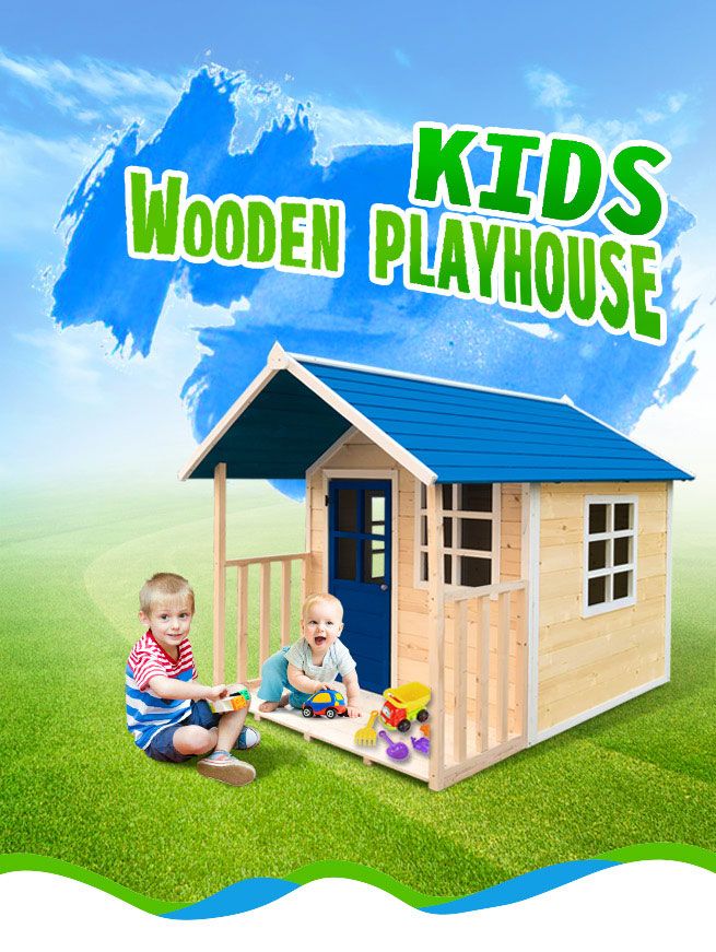 Wooden Kids Cubby House Hide and Seek Cubbies Playhouse - BestDeals.co.nz