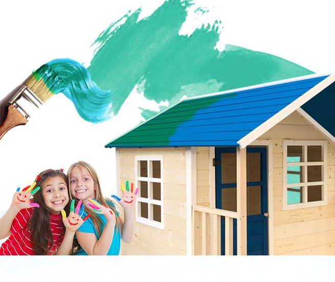 Wooden Kids Cubby House Hide and Seek Cubbies Playhouse - BestDeals.co.nz