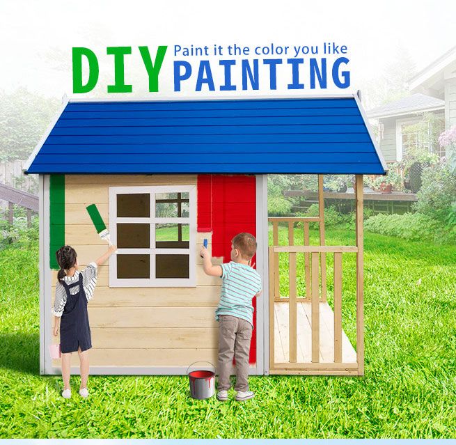 Wooden Kids Cubby House Hide and Seek Cubbies Playhouse - BestDeals.co.nz