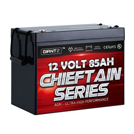 GIANTZ 85Ah Deep Cycle Battery 12V AGM Marine Sealed Power Portable Box ...