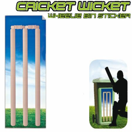 Cricket Wicket Wheelie Bin Stumps Sticker