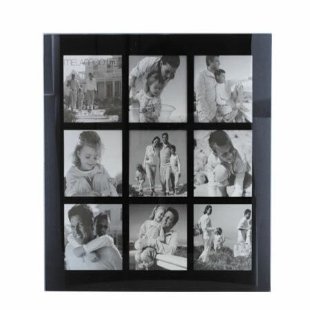 Tic Tac Toe Glass Photo Frame Game Board with 9 Photo Slots