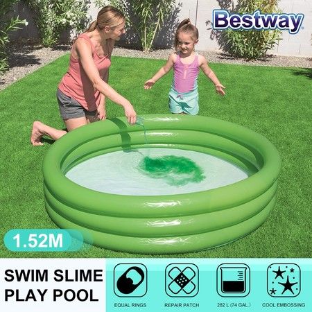 SWIM N' SLIME Play Pool Inflatable Toddler Swimming Pool Green