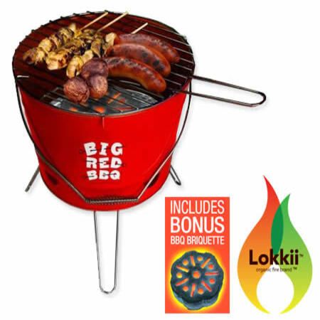 Lokkii Clean & Green Big Red Bucket BBQ - No Fire-Lighters Required ...