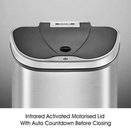 70L Motion Sensor Rubbish Bin Dual Kitchen Waste Can Stainless Steel ...