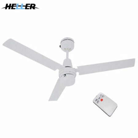 Ceiling Fan - Heller Logan 1200mm 3 Blade Brushed Stainless Steel - White