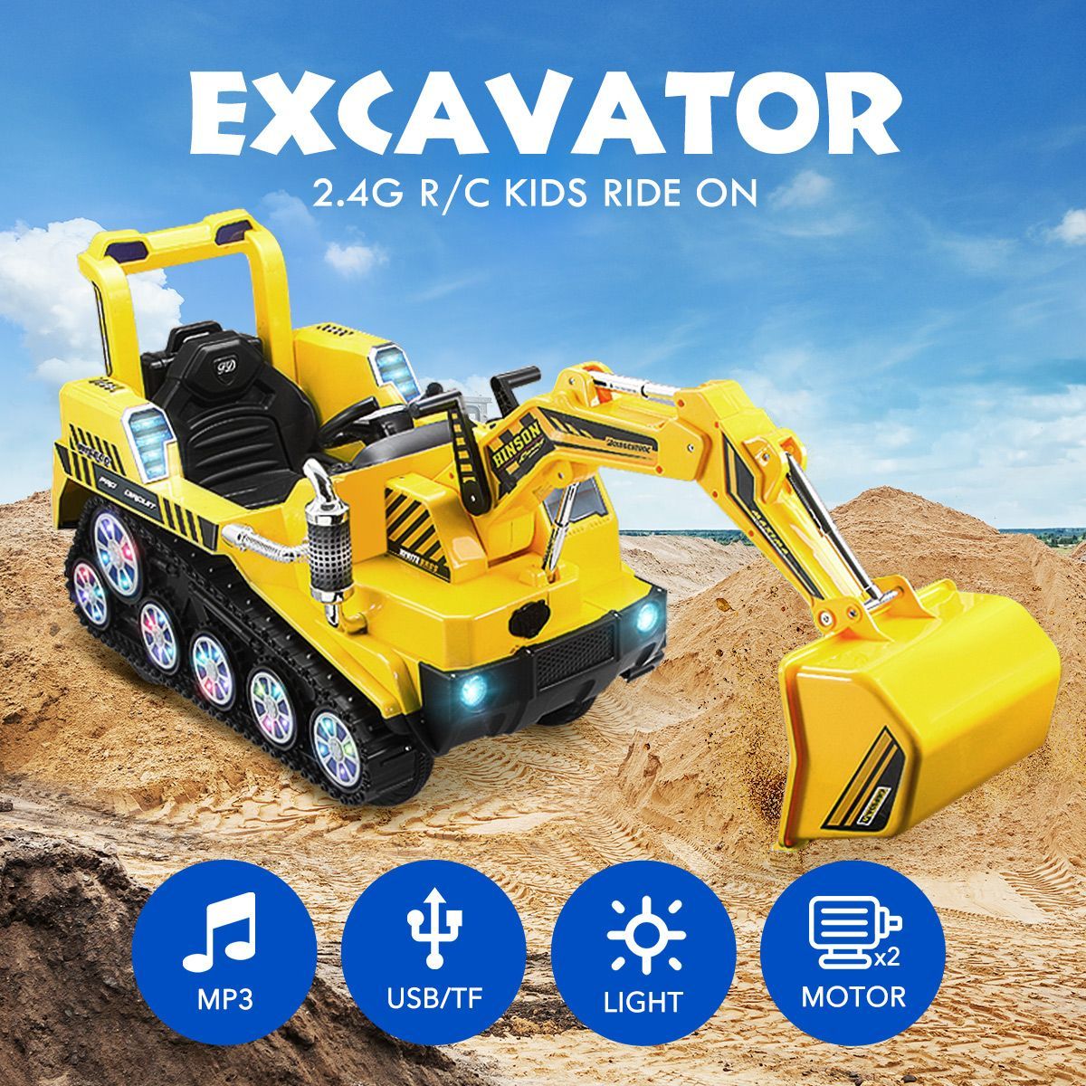 6V Kids Ride on Digger Cars Excavator Toddler Ride on Toys