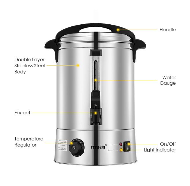 Maxkon 15L Hot Water Urn Instant Hot Water Dispenser with Double Layer ...