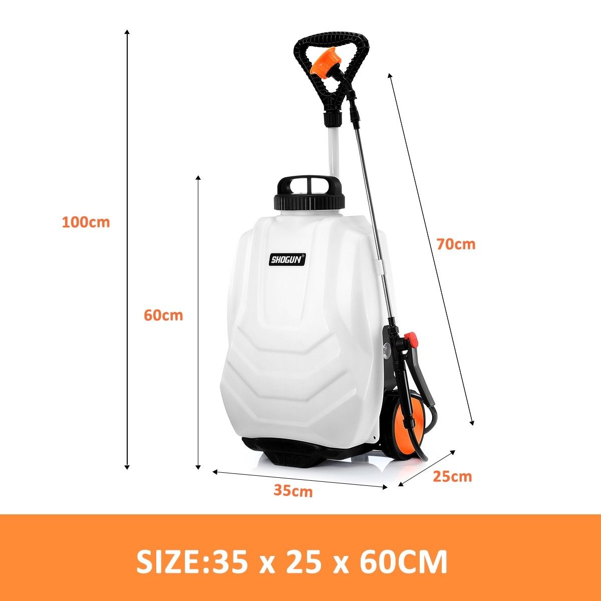 16L Wheel Backpack Pump Sprayer for Garden Lawn Weed Pest Control ...