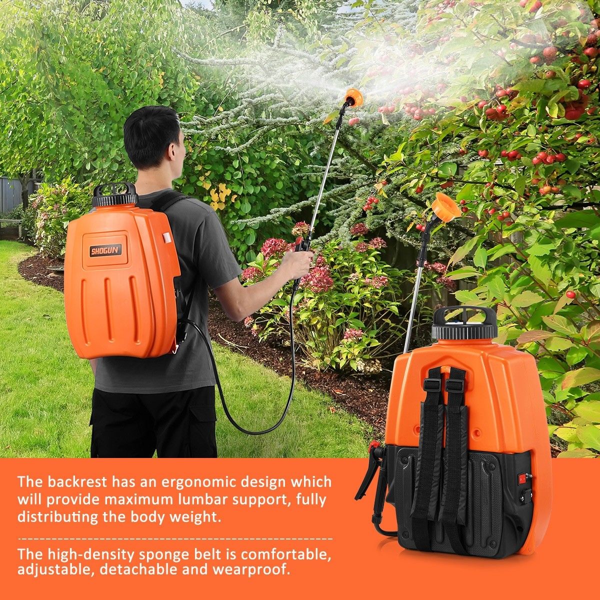 Garden Sprayer on Wheels 16L 12V Electric Weed Sprayer Farm Pump ...