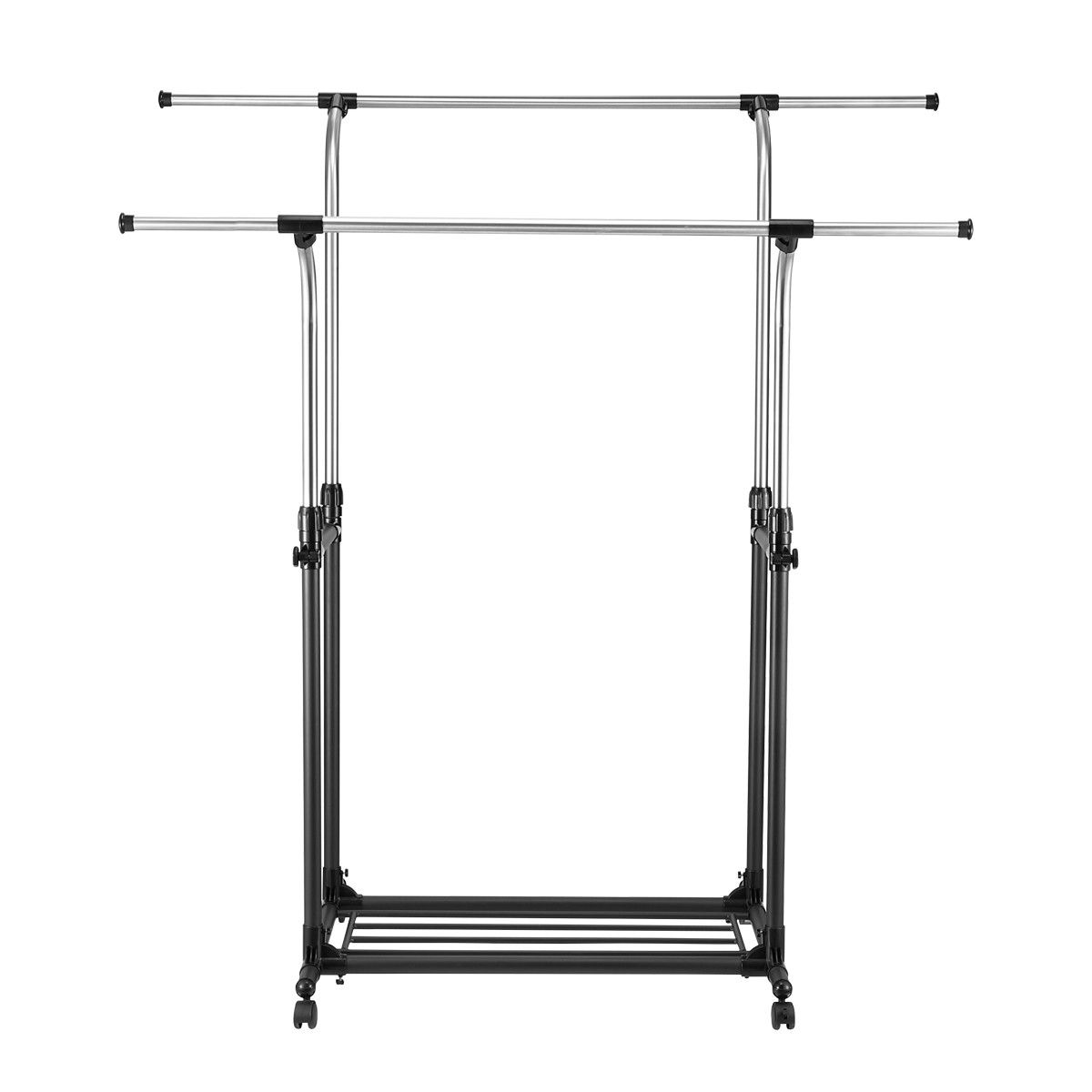 New Double Rail Clothes Garment Rack Adjustable Clothing Organiser ...