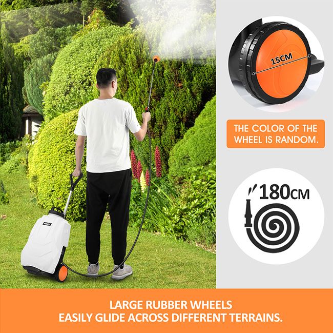 16L Wheel Backpack Pump Sprayer for Garden Lawn Weed Pest Control ...