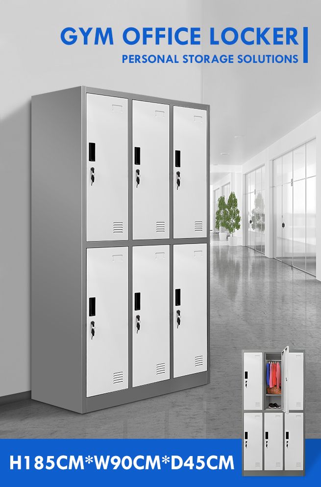 6 Doors Locker Cabinet Steel Storage Cupboard for Home Office School ...
