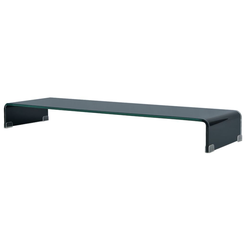 TV Stand/Monitor Riser Glass Black 110x30x13 cm