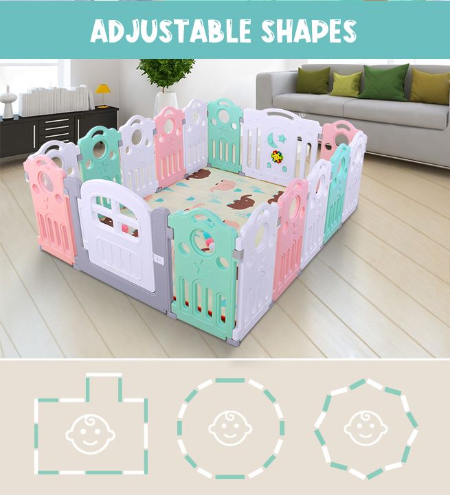 Kidbot 16-Panel Baby Child Toddler Playpen Activity Centre w/ Games ...