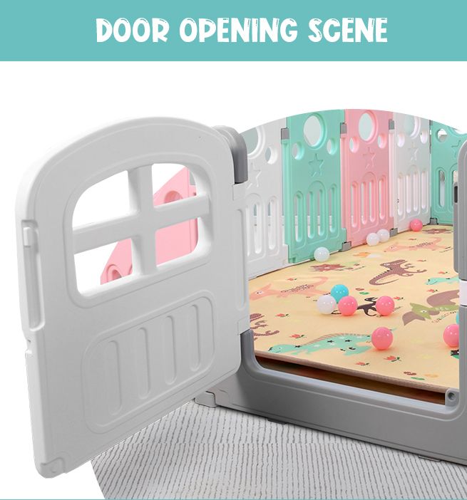 Kidbot 14-Panel Baby Child Toddler Playpen Activity Centre w/ Games ...