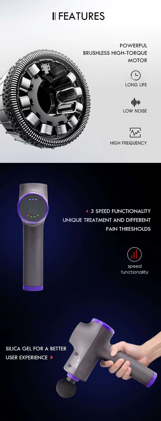 Vibration Massage Gun Muscle Deep Tissue Percussion Electric Body ...