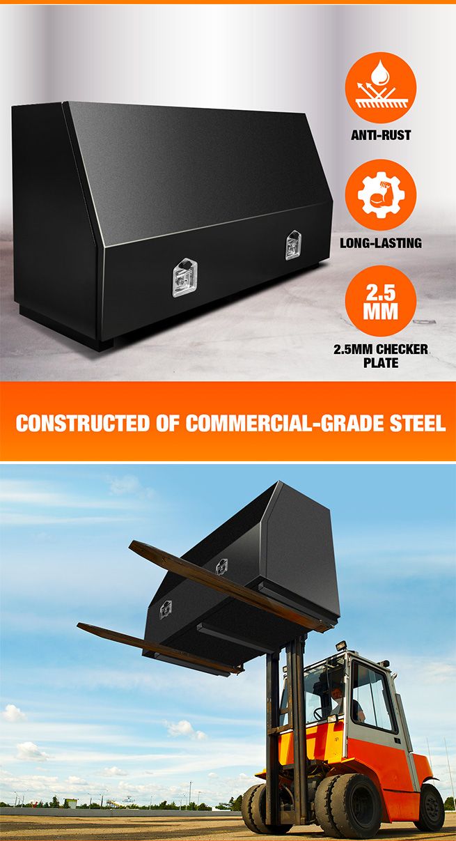 Truck Ute Steel Tool Boxes Storage Checker Plate Toolbox 140cm x 50cm x ...