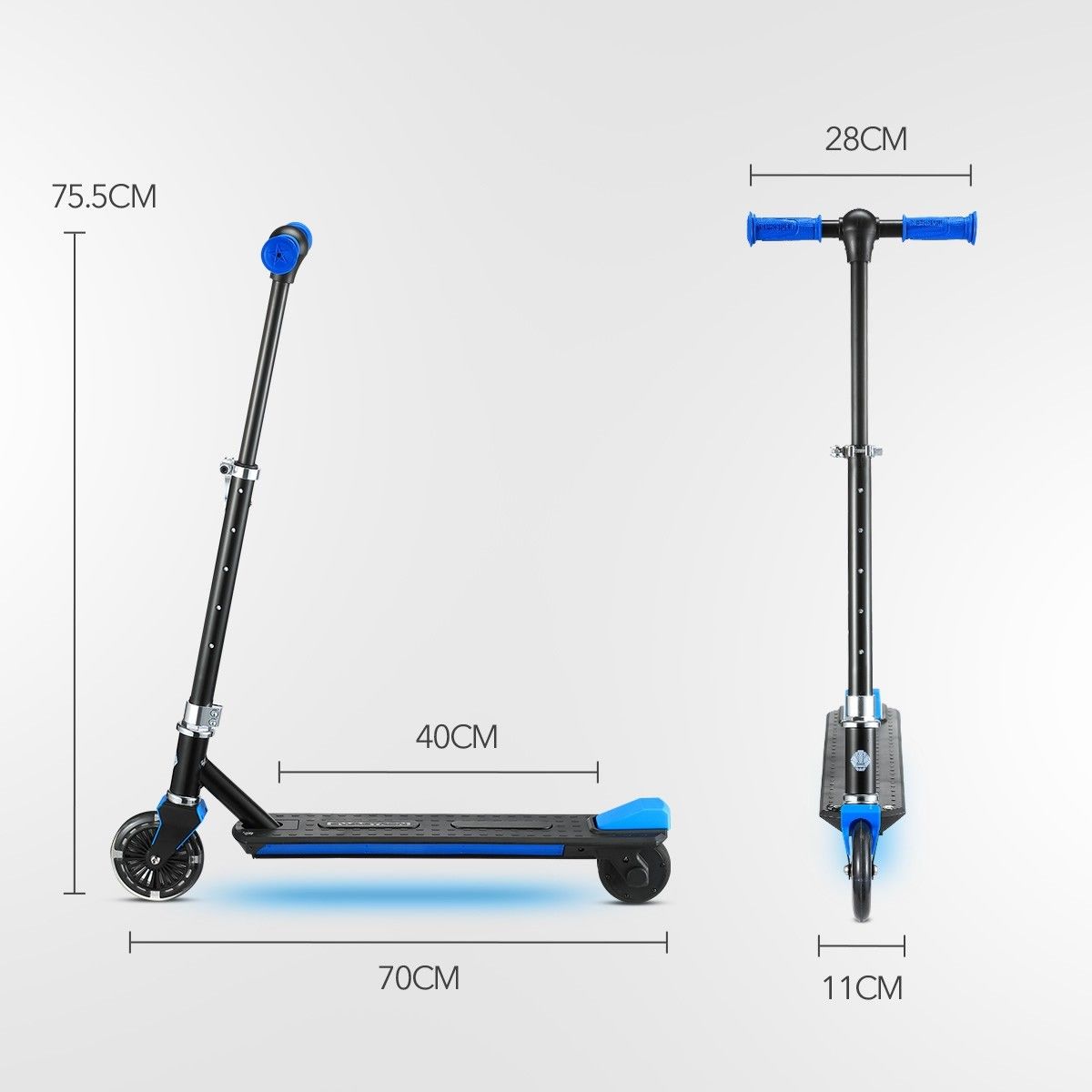2-Wheel Electric Kick-to-Start Scooter Motorised Scooter for Kids with ...