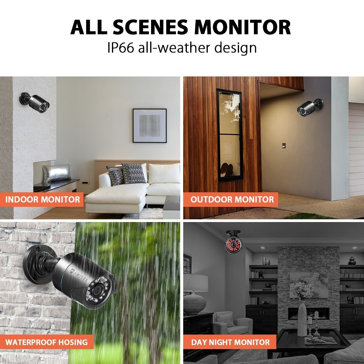 AHD CCTV Camera Home Security Surveillance System 4CH DVR 1080P Night ...