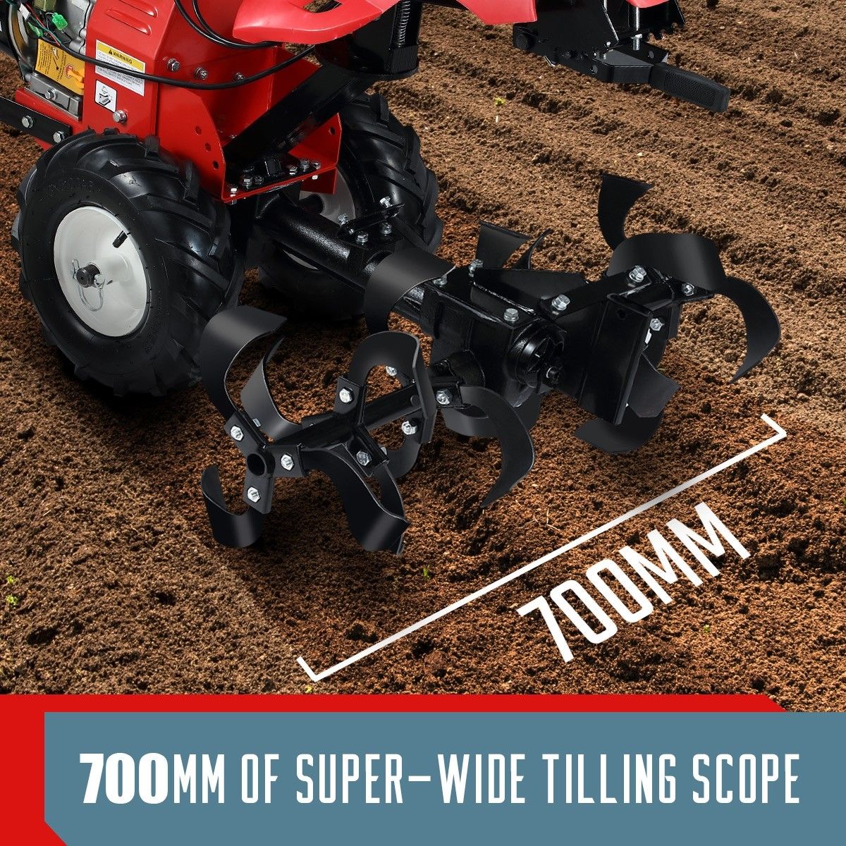 208cc Electronic Garden Tiller Cultivator 8HP 4 Stroke Rototiller ...