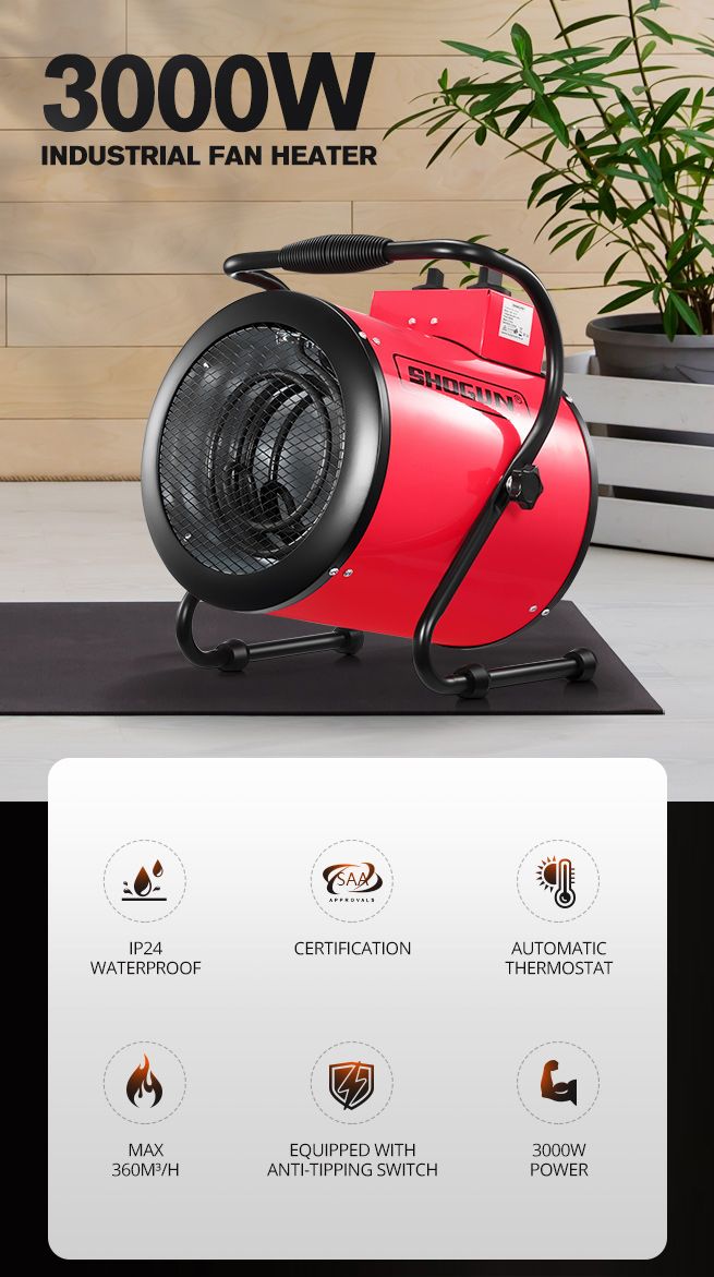 2-in-1 3000W Portable Electric Industrial Fan Heater Free Standing ...