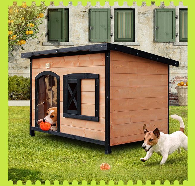 Petscene XL Square Dog House Kennel w/ Lift-up Roof 3 Doors | Crazy Sales