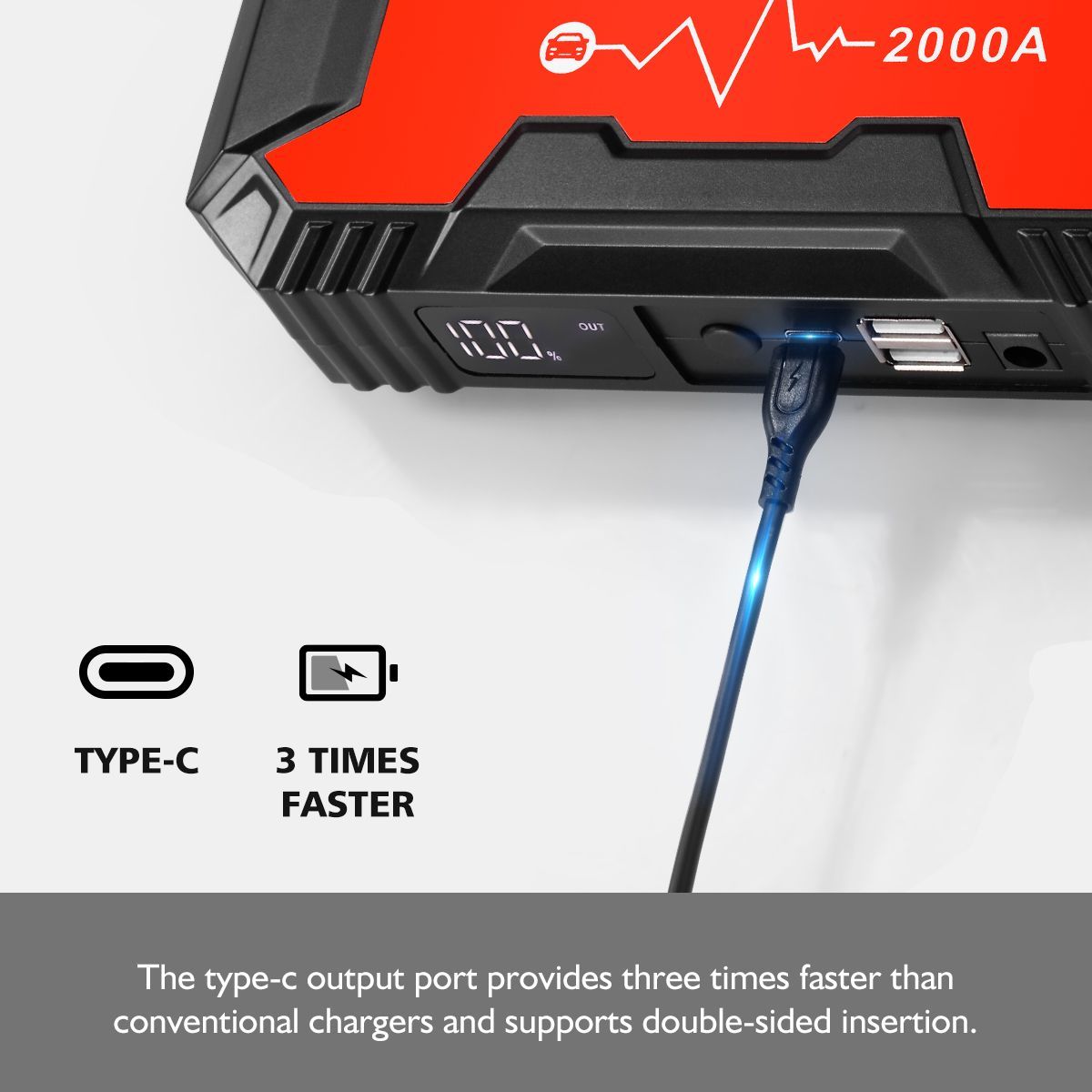 12V 2000Amp 368000mAh Jump Starter Box Battery Pack Power Bank for Car | Crazy Sales
