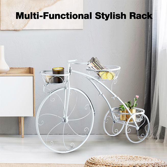 3 Tier Bicycle Shape Plant Stand Metal Flower Pot Holder Display Rack ...