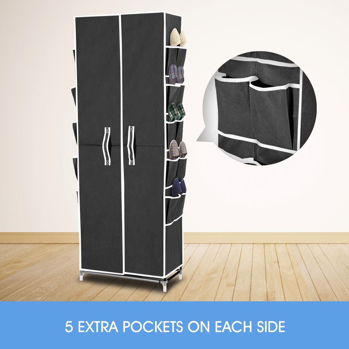 40 Pairs 10 Tier Metal Stackable Shoe Rack Cabinet Shoe Organizer ...