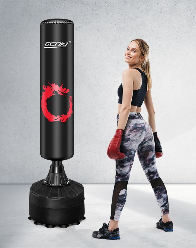 Genki 170cm Free Standing Boxing Punching Bag Stand Dummy Kick MMA UFC ...