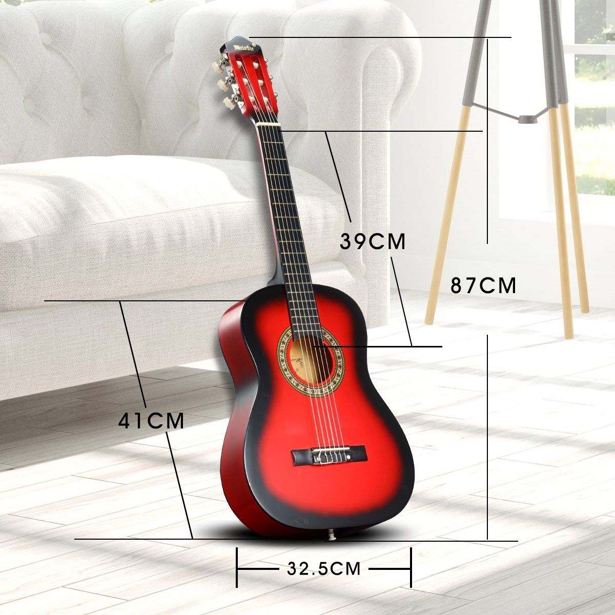 Melodic 34inch Kids Acoustic Guitar 6 Strings Tuner Cutaway Wooden Kids ...