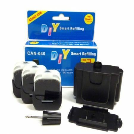 DIY Ink Refill Kit for Canon PG40 / PG50 Printer Cartridge - 3 Refills ...