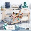 Kidbot 8-Panel Wooden Baby Playpen Kids Activity Play Center Safety ...