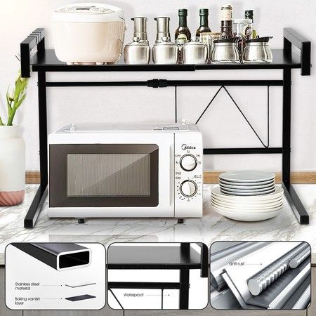 Kitchen Shelf Microwave Oven Rack Stand Organizer for Utensil Tableware ...