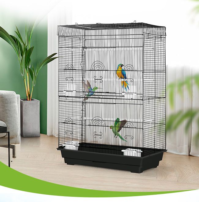 Petscene Large Metal Bird Cage Open Top Aviary Flight Cage for Cockatoo ...