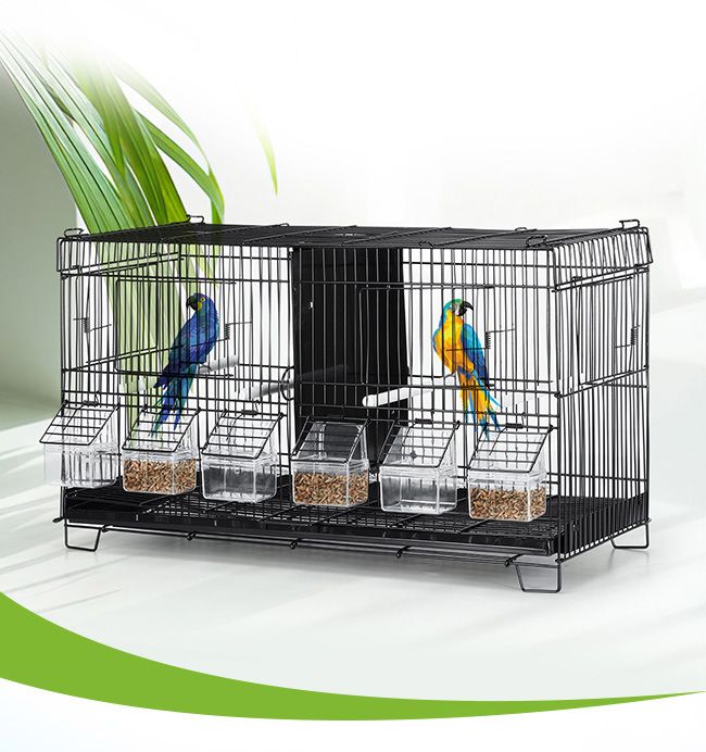 Petscene Bird Cage Feeder Divided Breeding Cage Aviary for Parrot Finch ...