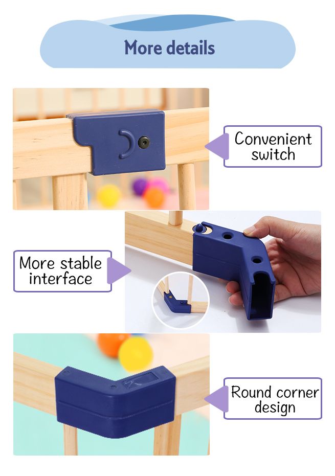 Kidbot 8-Panel Wooden Baby Playpen Kids Activity Play Center Safety ...