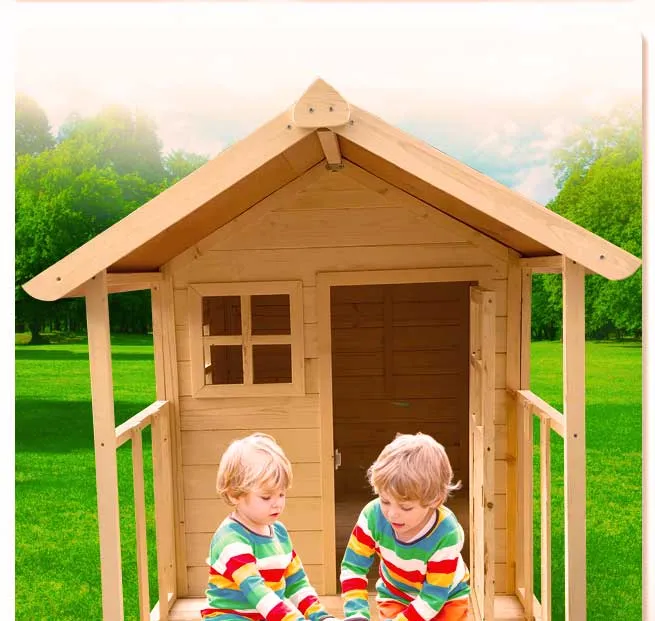 Wooden Cubby House for Kids Children Outdoor Playhouse with Flooring ...
