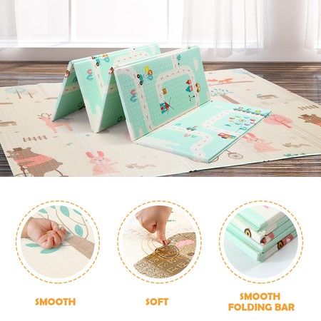 200cmx180cm 10mm Thick Reversible Baby Play Mat Kids Activity Gym ...