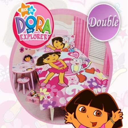 Licensed Nickelodeon Dora the Explorer Design Kids Bed Quilt Cover & 2 ...