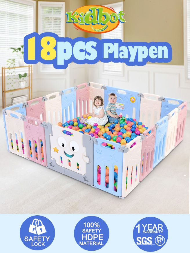 Baby Playpen Enclosure Barrier Fence Play Room Yard Safety Gate Toddler ...