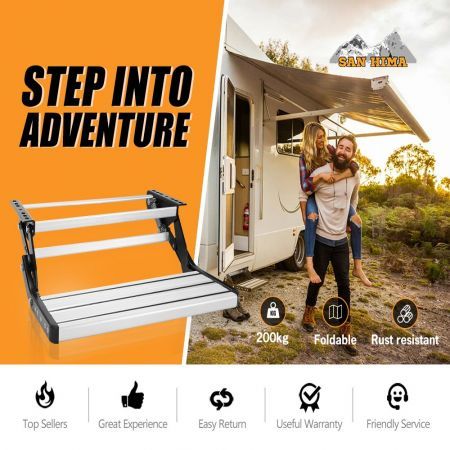 Caravan Step Pull Out Step Single Aluminium 200KG RV Parts Accessories Step