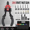 3-in-1 Heavy-duty Hand Rivet Nut Gun Reaming Tool Set with 90 Rivets ...