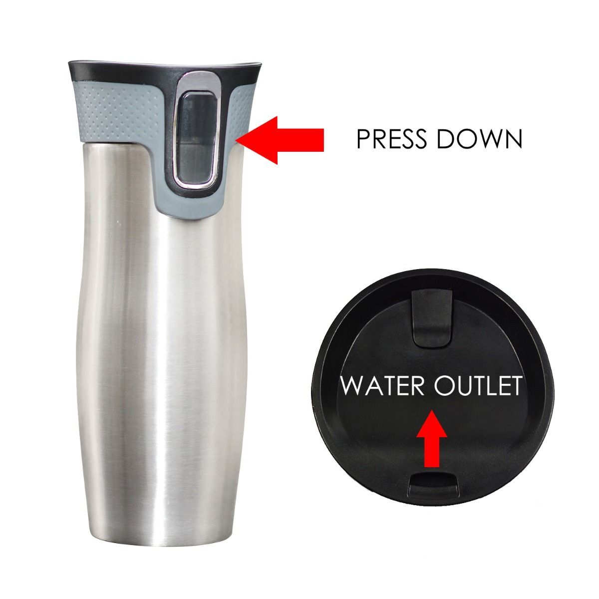 473ml 16OZ Thermal Coffee Hot Water Travel Mug Drink Bottle Flask ...