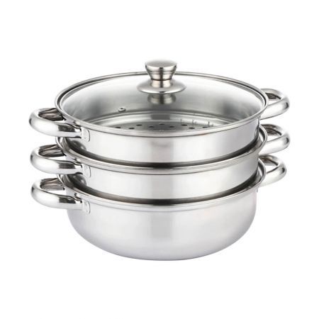 3 Tier Stainless Steel Steamer Meat Vegetable Cooking Steam Hot Pot ...