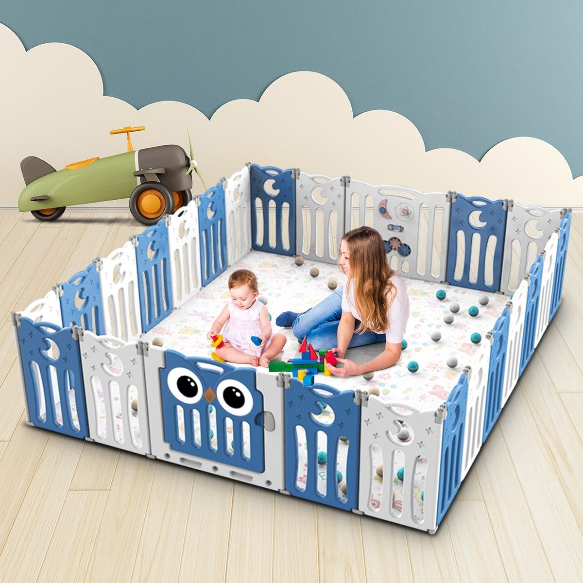 Baby Playpen Fence Room Safety Gate Child Enclosure Kids Activity ...