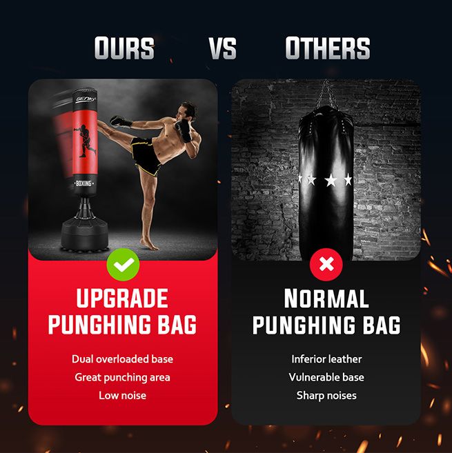 Genki Free Standing Punching Bag Boxing Stand Kicking Workout MMA UFC ...
