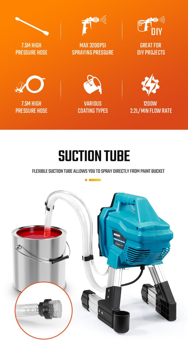 1200W Airless Paint Sprayer Gun Sprayer Spray Paint Machine | Crazy Sales