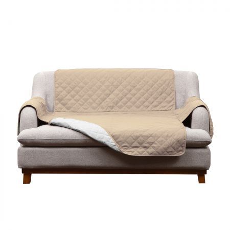 3 Seater Sofa Covers Quilted Couch Lounge Protectors Slipcovers Khaki